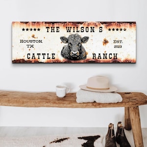 Cattle Ranch Signs, Rustic Personalized Ranch Wall Art Decor, Modern ...