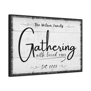 Personalized Gathering Place Sign, Gather Around Table Wall Art ...