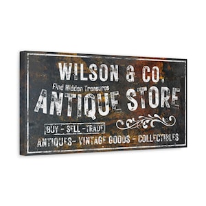 Antique Store Sign, Personalized Rustic Decor, Vintage Wall Art, Custom ...