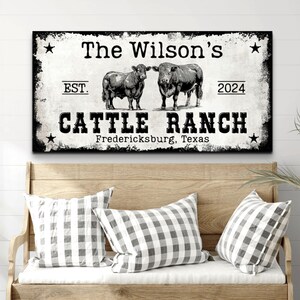Cattle Ranch Sign, Custom Ranch Wall Art, Personalized Country Western ...