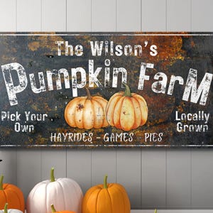 Pumpkin Farm Sign, Personalized Pumpkin Wall Art, Rustic Fall Decor ...