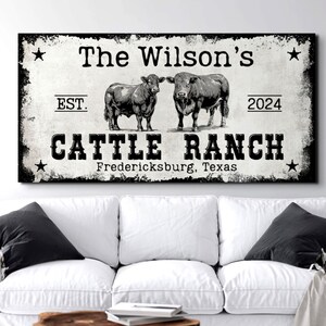 Cattle Ranch Sign, Custom Ranch Wall Art, Personalized Country Western ...