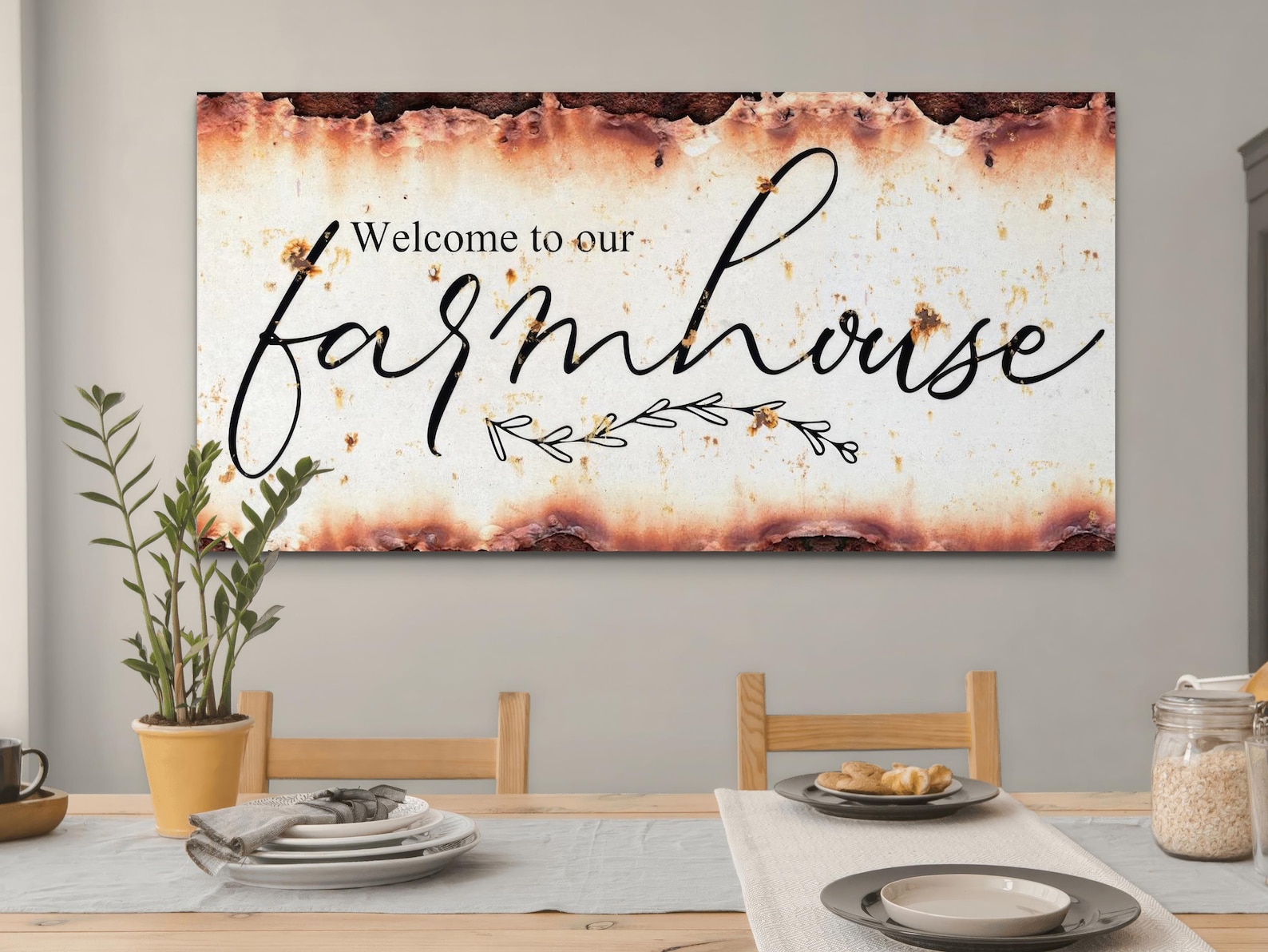 Welcome to Our Farmhouse Sign, Rustic Home Decor, Country Wall Art ...