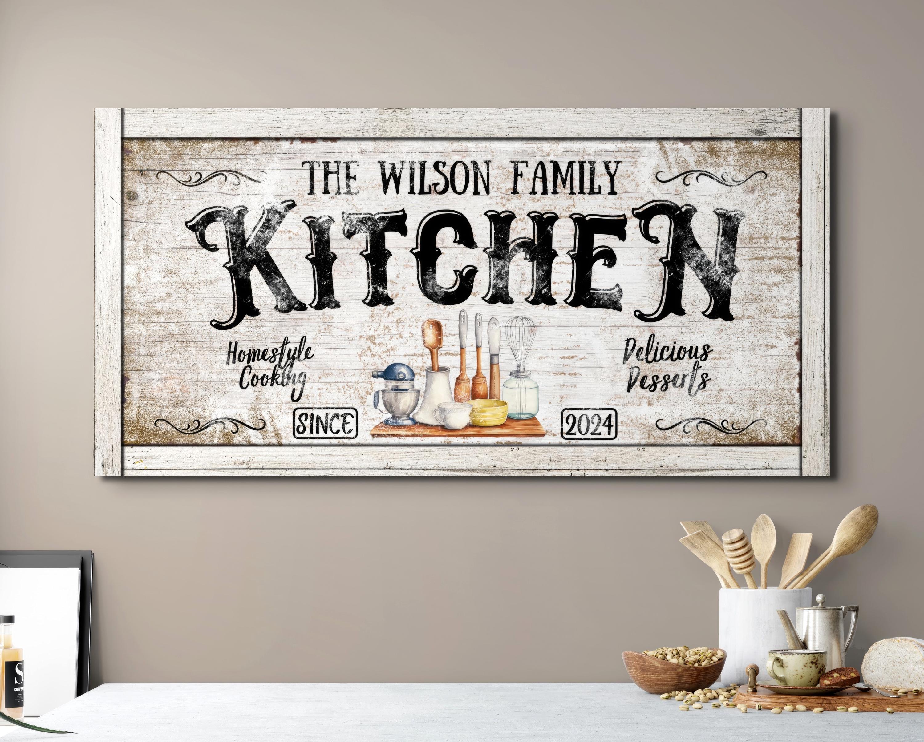Kitchen Sign, Personalized Kitchen Wall Art, Modern Farmhouse Decor ...
