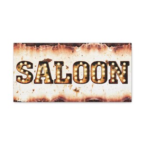 Rustic Saloon Sign, Western Bar Wall Art, Farmhouse Decor, Marquee ...