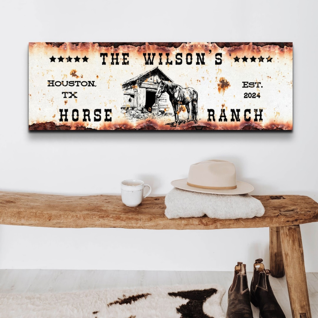 Horse Ranch Sign Custom, Ranch Gifts, Western Decor, Personalized ...