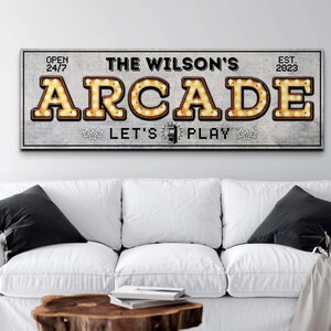 Arcade Signs, Personalized Game Room Wall Decor, Custom Marquee Arcade ...
