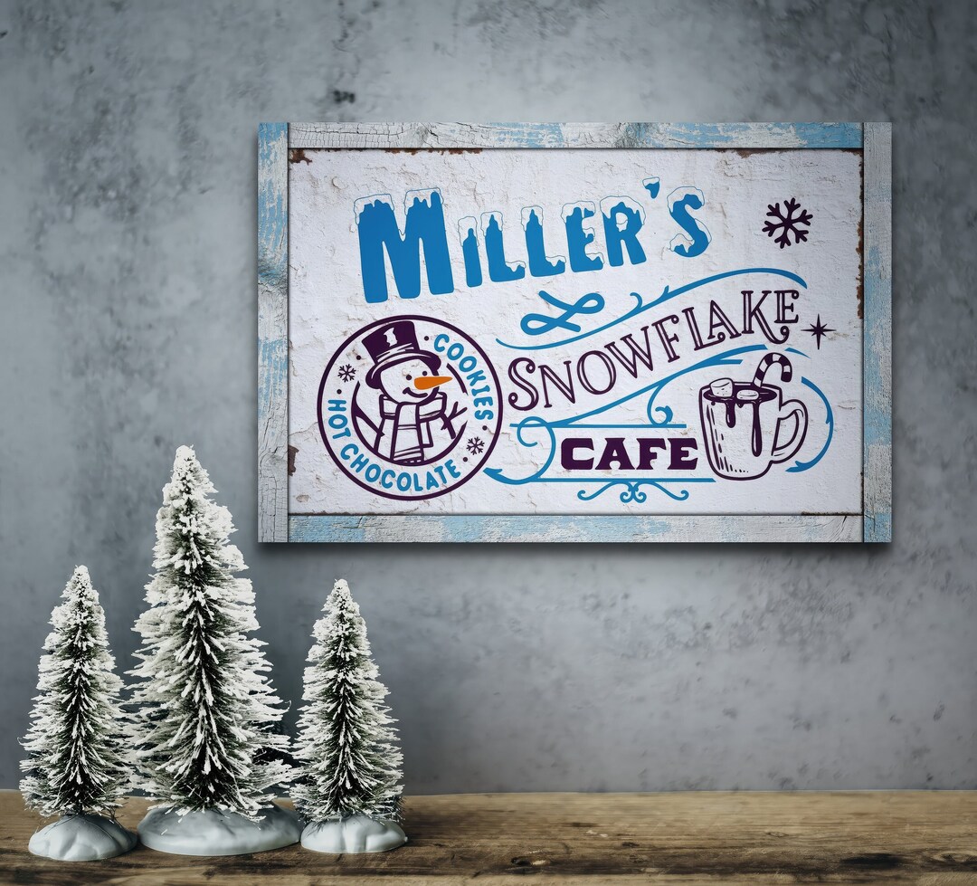 Personalized Christmas Frosty Sign, Custom Snowman Decor Wall Art, Blue ...