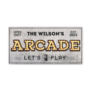 Arcade Sign, Game Room Decor, Personalized Wall Art, Custom Arcade ...