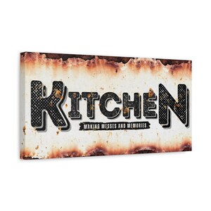Rustic Kitchen Sign, Modern Farmhouse Kitchen Wall Art, Vintage ...