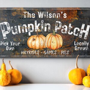 Pumpkin Patch Sign, Personalized Fall Wall Art, Thanksgiving Decor ...