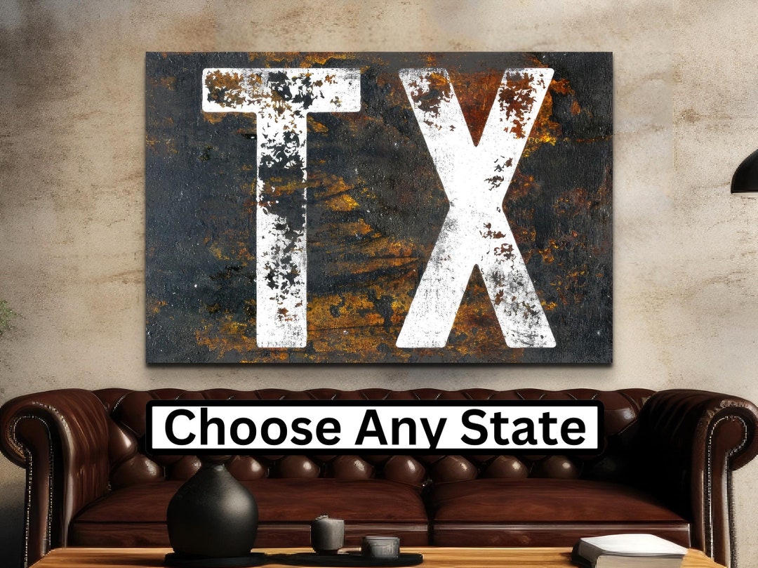State Sign, Rustic Location Wall Art, Modern Farmhouse Home Decor ...