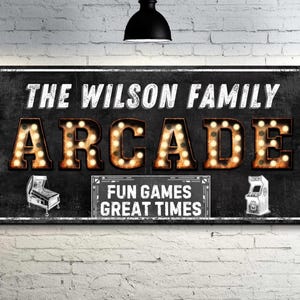 Arcade Sign, Personalized Arcade Wall Art, Custom Game Room Decor ...