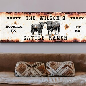 Cattle Ranch Signs, Rustic Personalized Ranch Wall Art Decor, Modern ...