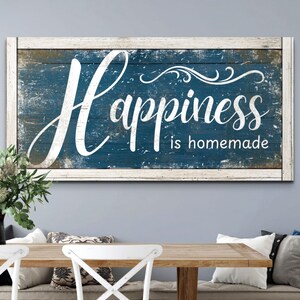 Happiness is Home Made Wall Art Sign Modern Farmhouse Decor, Rustic ...
