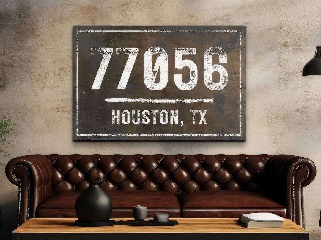 Zip Code Sign, Rustic Decor, Zipcode Wall Art, Custom Location Canvas ...