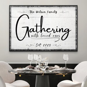 Personalized Gathering Place Sign, Gather Around Table Wall Art ...