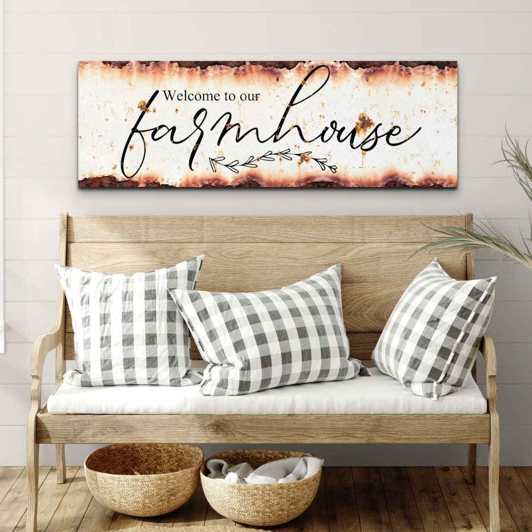 Welcome to Our Farmhouse Sign, Rustic Home Decor, Country Wall Art ...