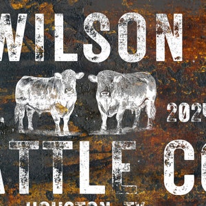 Cattle Company Sign, Personalized Farmhouse Wall Art, Rustic Ranch ...