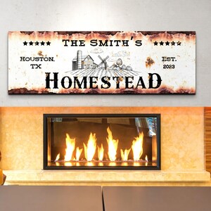 Rustic Farmhouse Sign, Personalized Farm Wall Decor Art, Custom Vintage ...