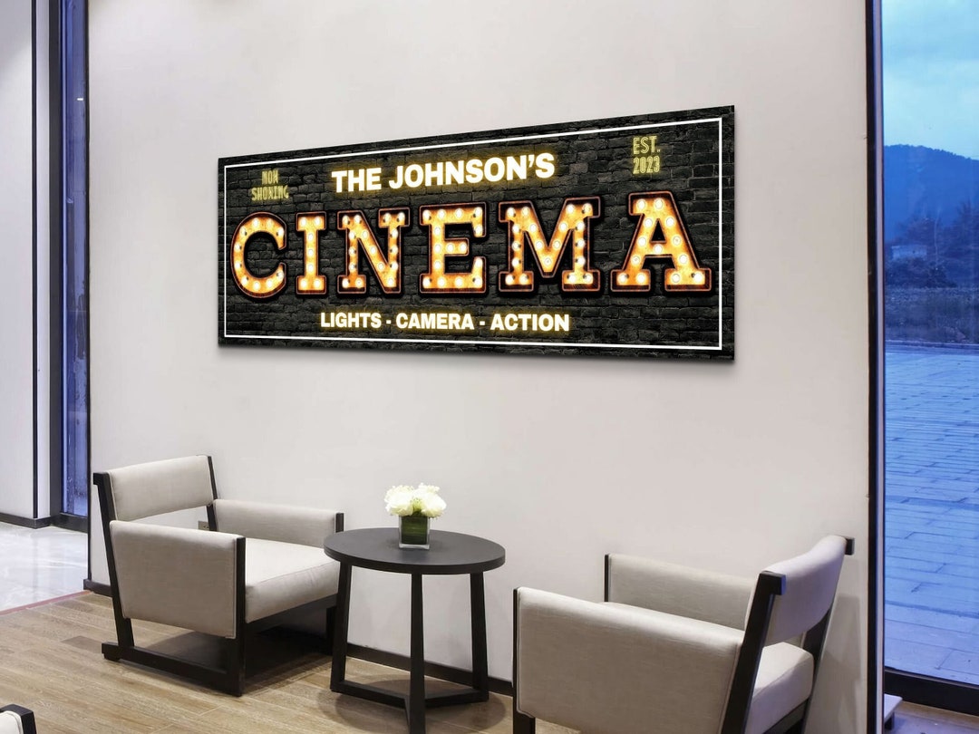 Personalized Cinema Signs, Home Theater Wall Art, Custom Movies Home ...