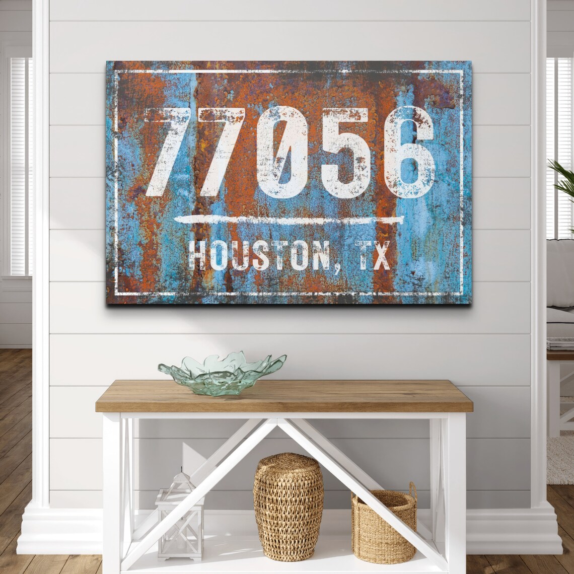 Zip Code Sign, Rustic Decor, Zipcode Wall Art, Custom Location Canvas ...