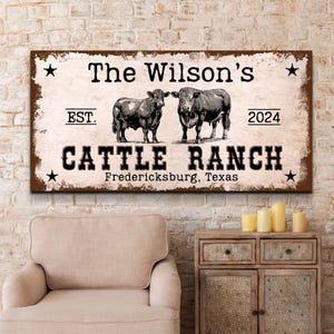 Cattle Ranch Sign, Custom Ranch Wall Art, Personalized Country Western ...