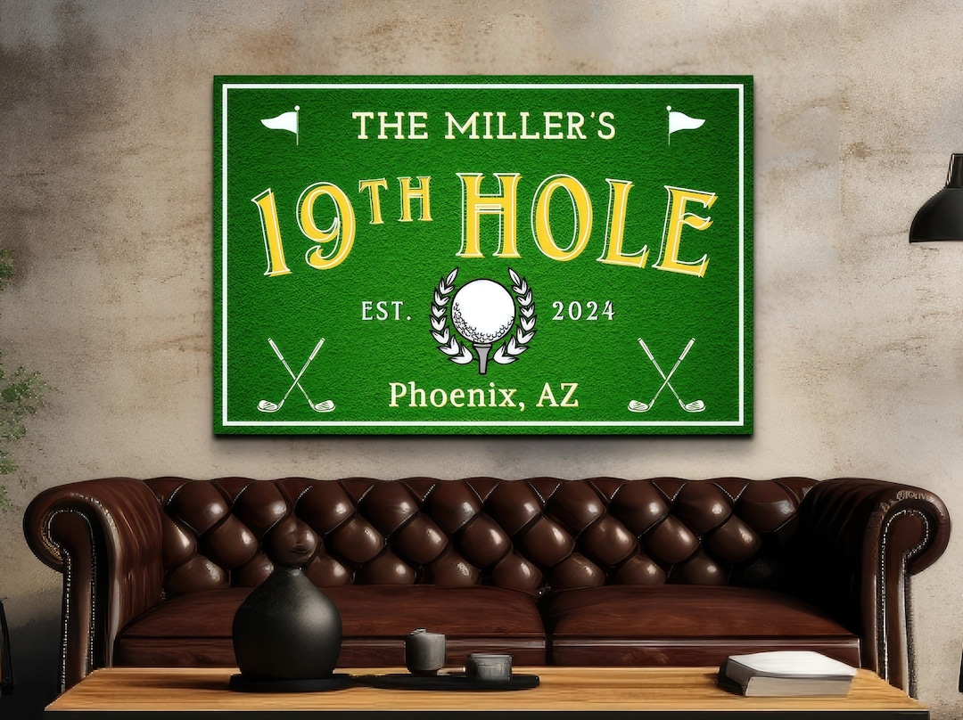Personalized Golf Sign. Golfers Gift, 19th Hole Wall Art. Golf ...