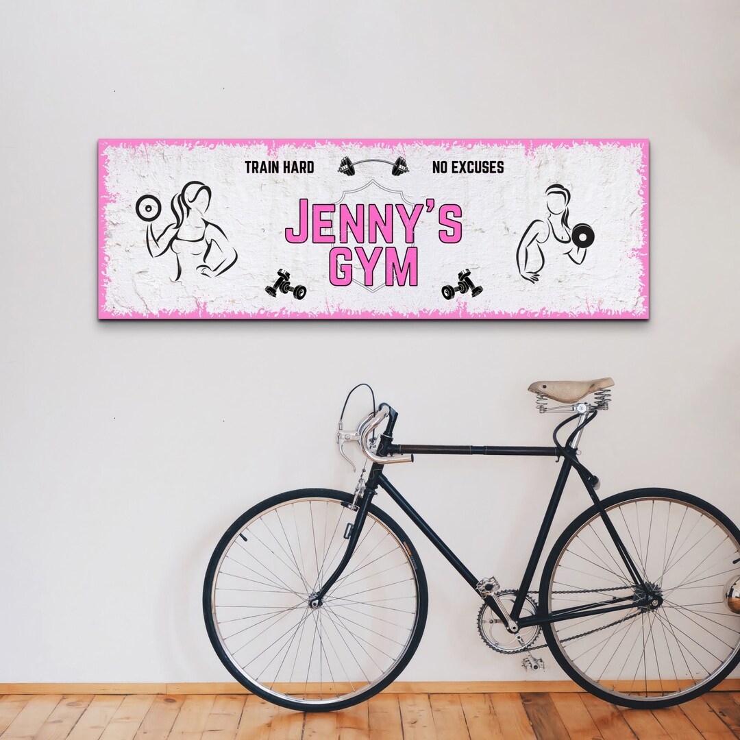 Personalized Girls Gyms Signs, Custom Women Fitness Wall Art, Gym ...