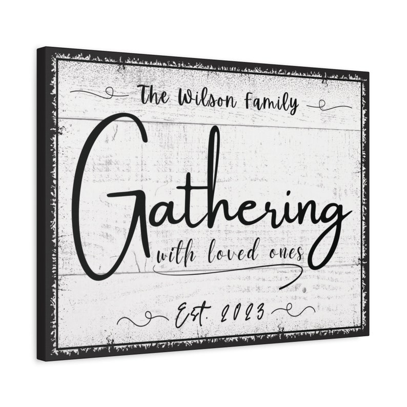 Personalized Gathering Place Sign Gather Around Table Wall - Etsy