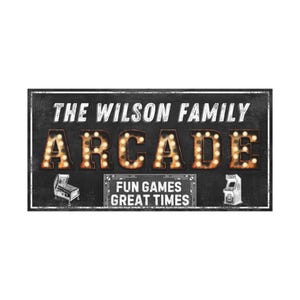 Arcade Sign, Personalized Arcade Wall Art, Custom Game Room Decor ...