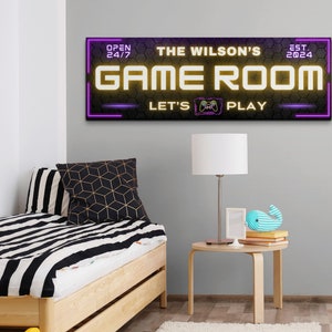 Game Room Sign, Custom Arcade Wall Art, Personalized Gifts for Him ...