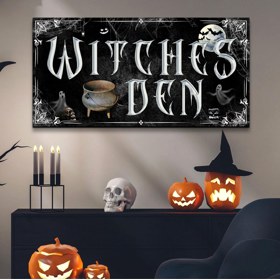 Witches Den Sign Halloween Wall Art Home Decor, Spooky Scary ...