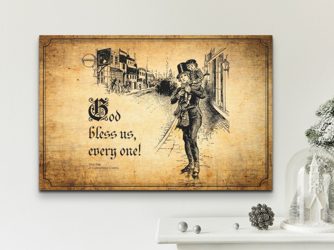 Vintage Tiny Tim Wall Art, Scrooge Signs, A Christmas Carol Canvas ...