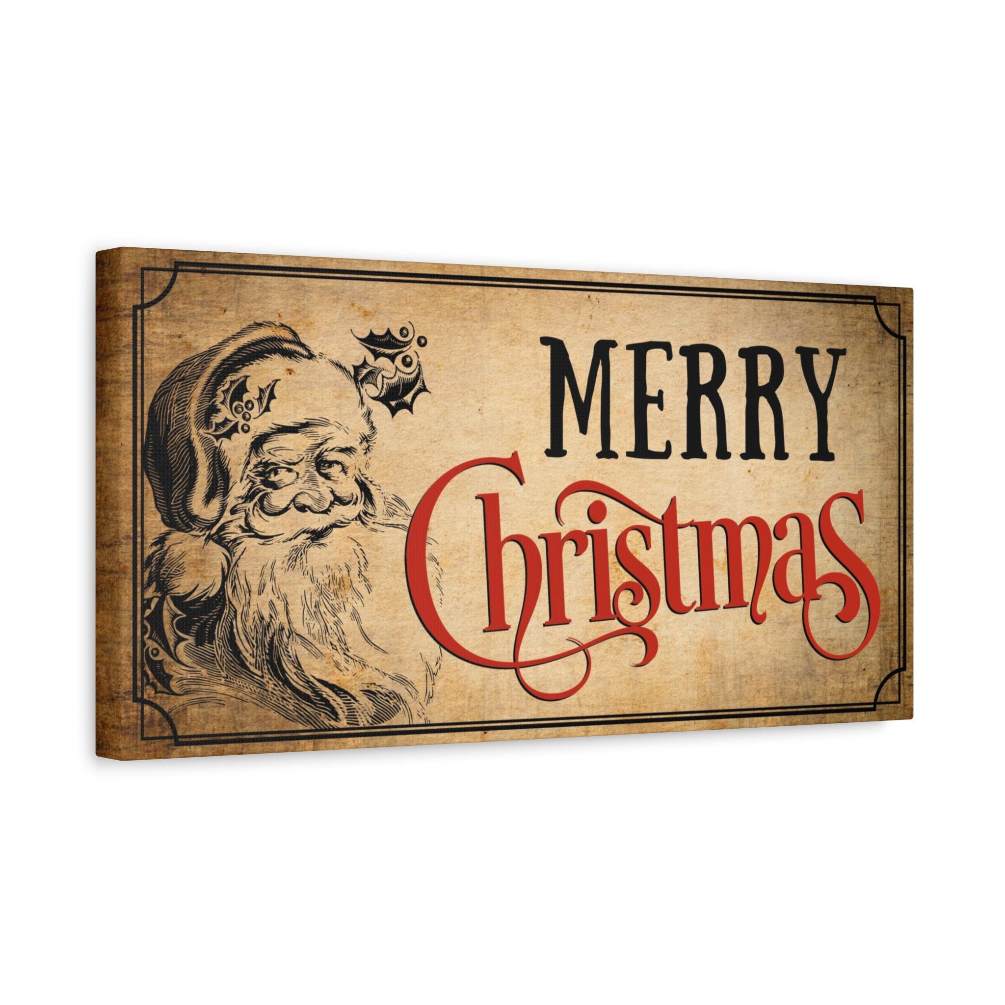 Vintage Merry Christmas Santa Clause Sign, Primitive Christmas Decor ...