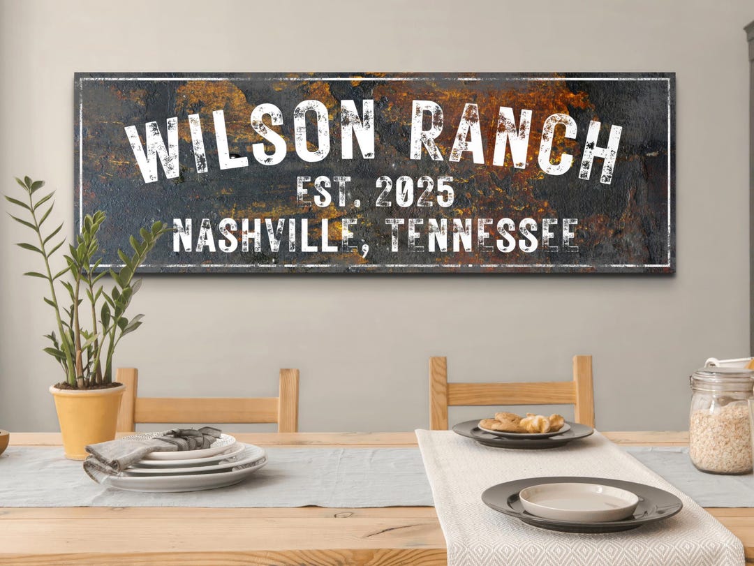 Rustic Ranch Sign Personalized, Custom Family Name Modern Farmhouse ...