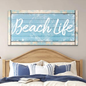 Beach Life Sign, Beach Home Decor, Beach House Wall Art, Modern ...