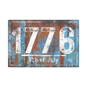 1776 Sign, 4th of July Wall Art, Rustic Decor, Independence Day ...
