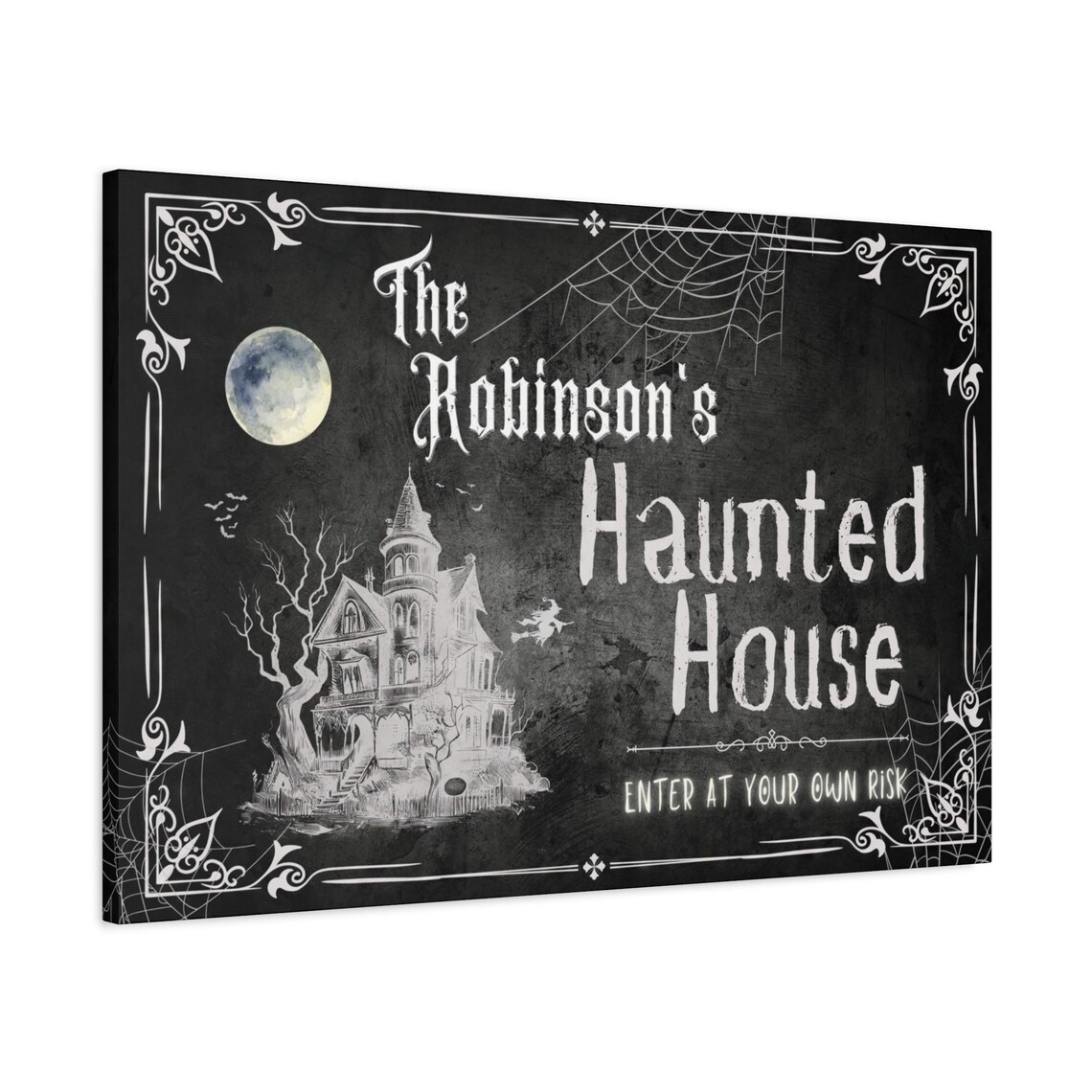 Halloween Personalized Haunted House Sign, Custom Haunted Mansion Wall ...