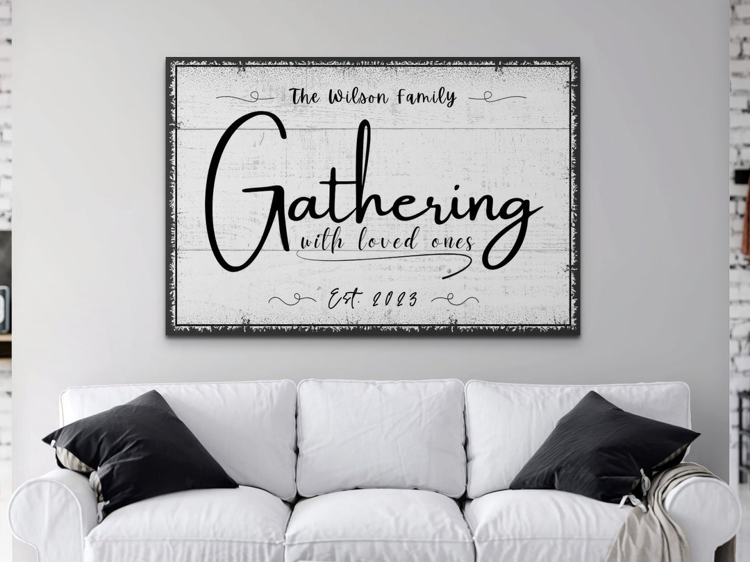 Personalized Gathering Place Sign Gather Around Table Wall - Etsy