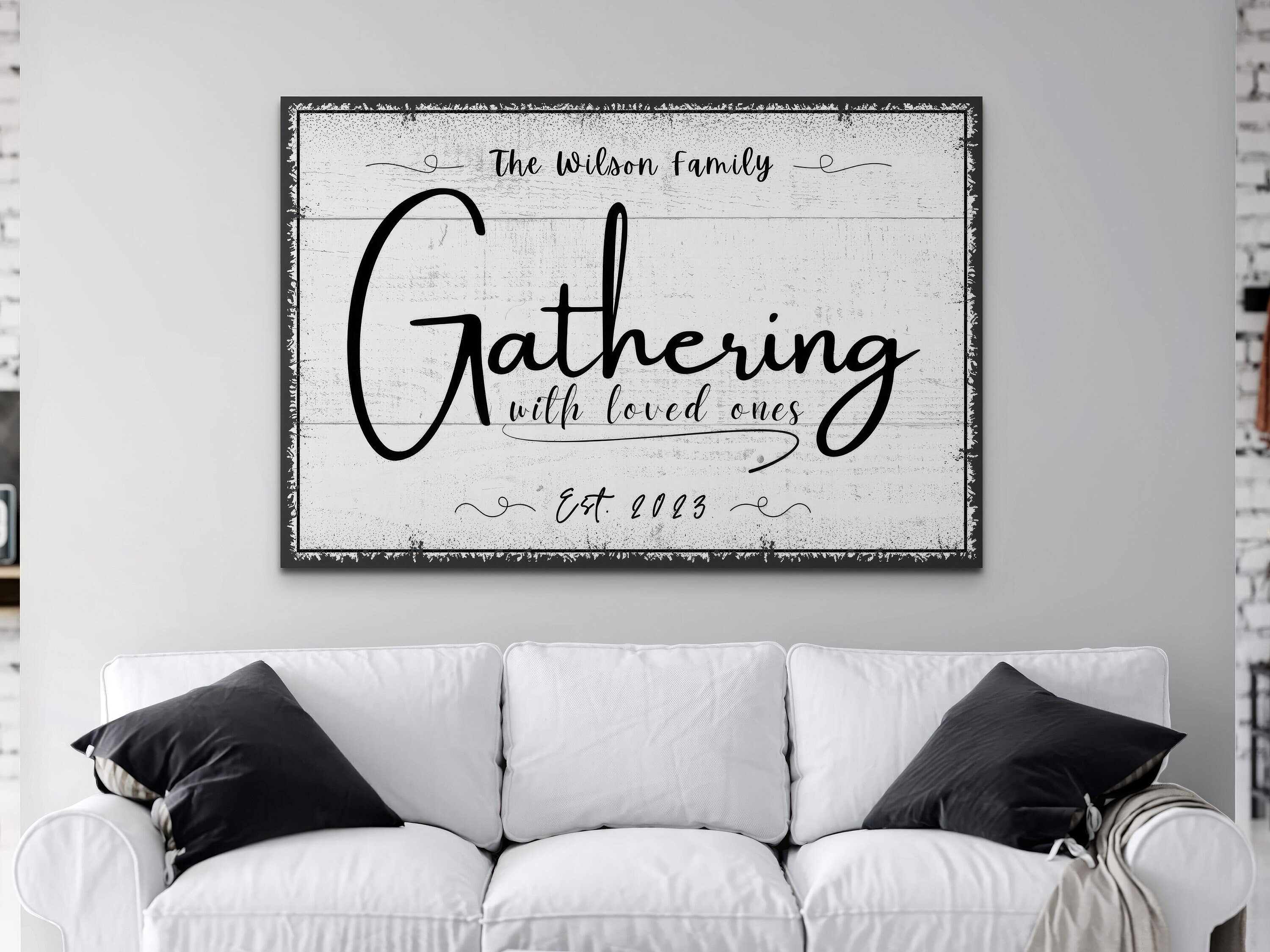 Personalized Gathering Place Sign Gather Around Table Wall - Etsy
