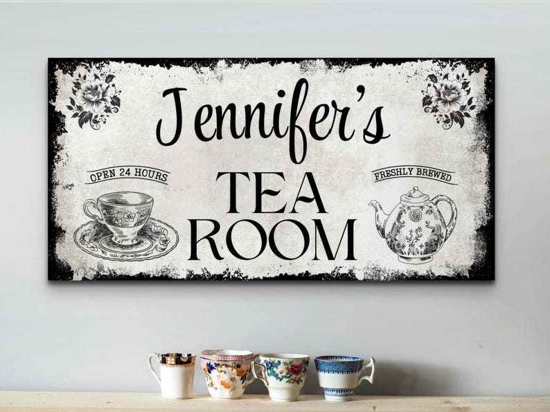 Tea Room Sign Personalized, Custom Tea Party Decorating, Vintage Girls ...