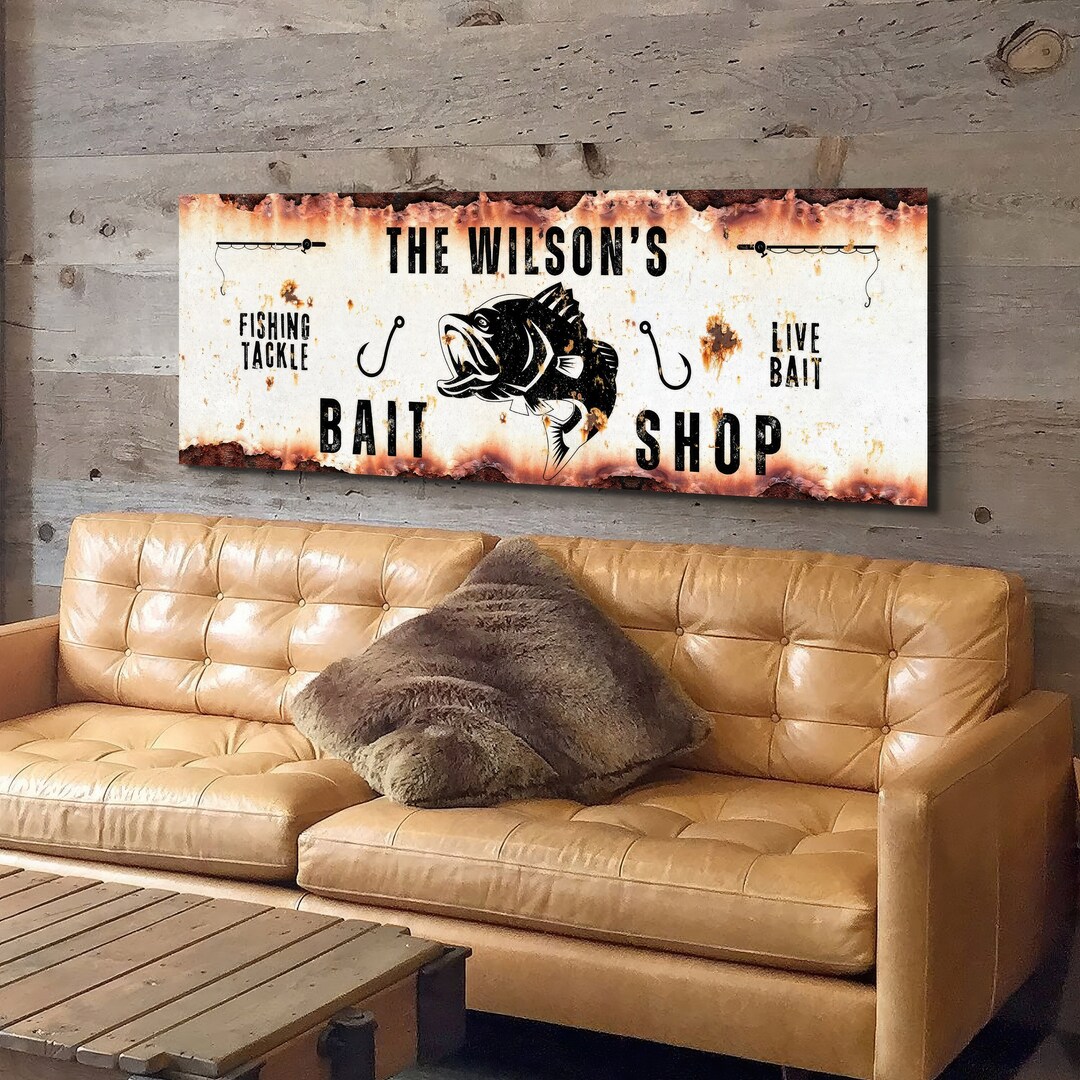 Bait and Tackle Sign, Personalized Fishing Gifts for Men, Bait Shop ...