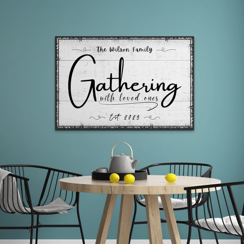 Personalized Gathering Place Sign Gather Around Table Wall - Etsy