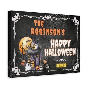 Spooky Halloween Sign, Personalized Spooky Halloween Wall Art Decor ...