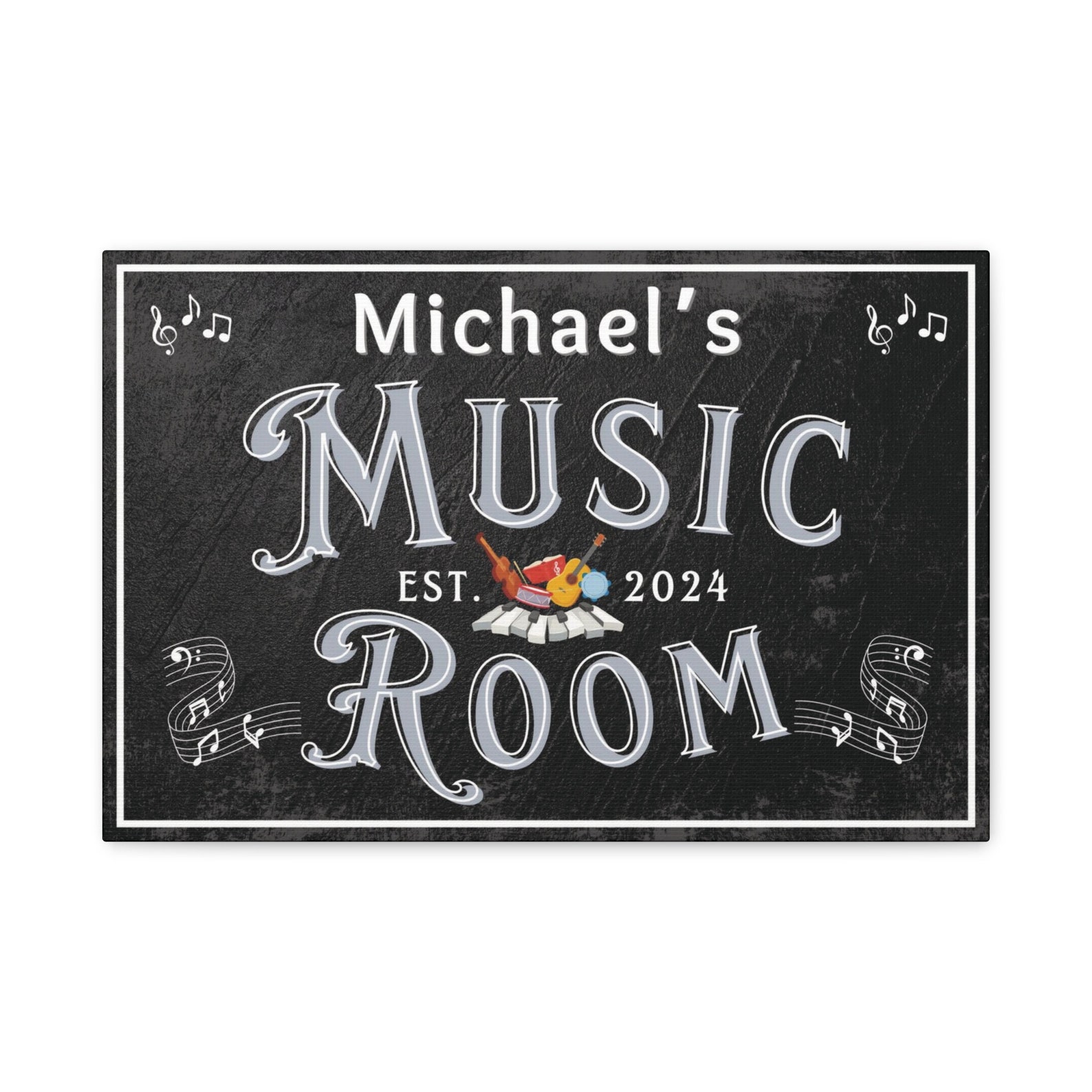 Music Room Sign, Custom Music Studio Decor, Musician Artwork ...