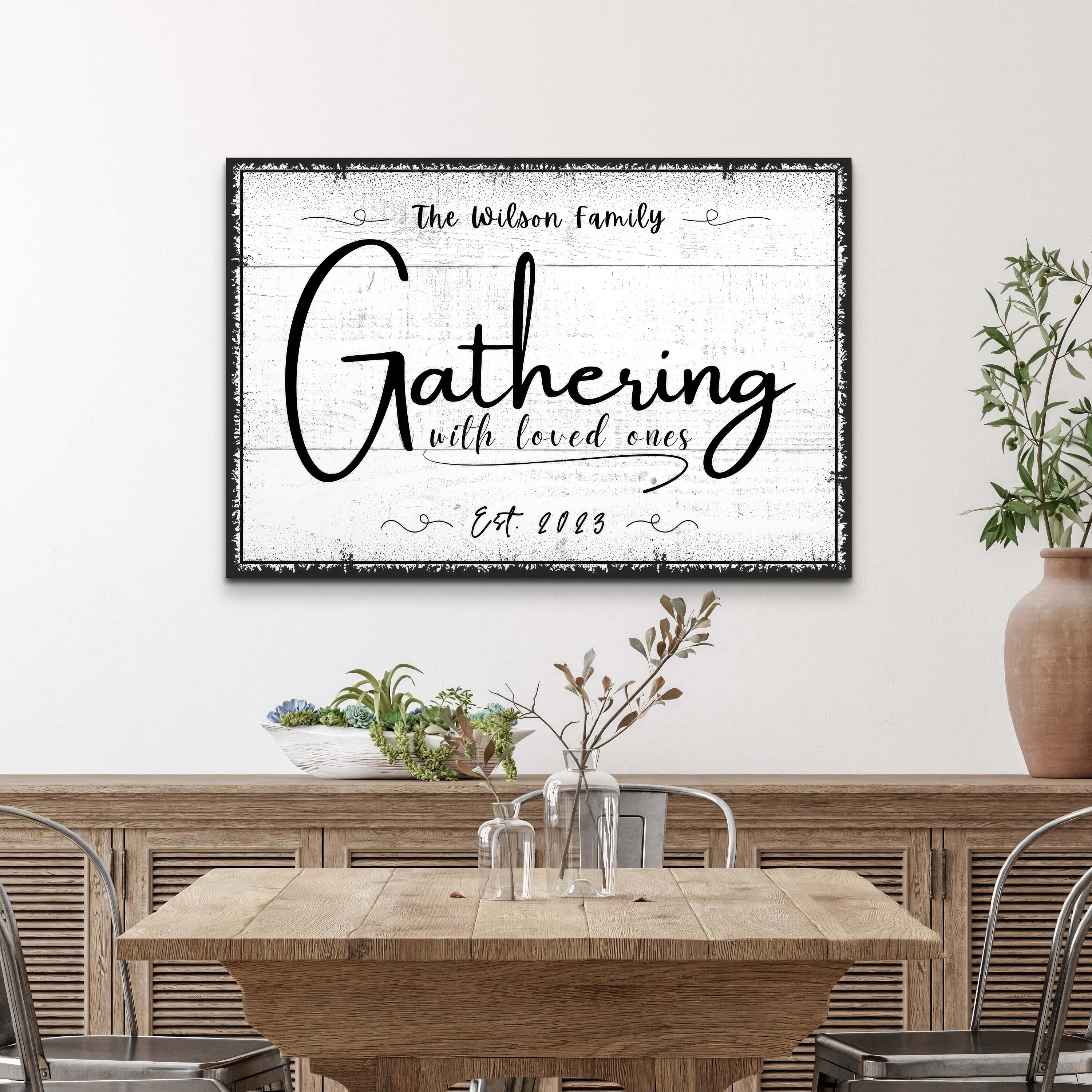 Personalized Gathering Place Sign Gather Around Table Wall - Etsy