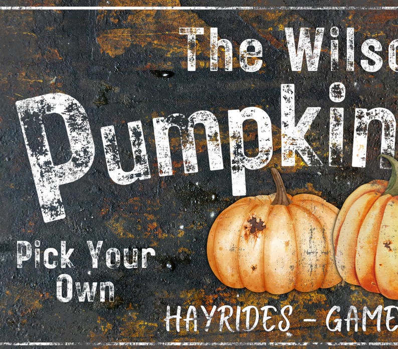 Pumpkin Farm Sign, Personalized Pumpkin Wall Art, Rustic Fall Decor ...