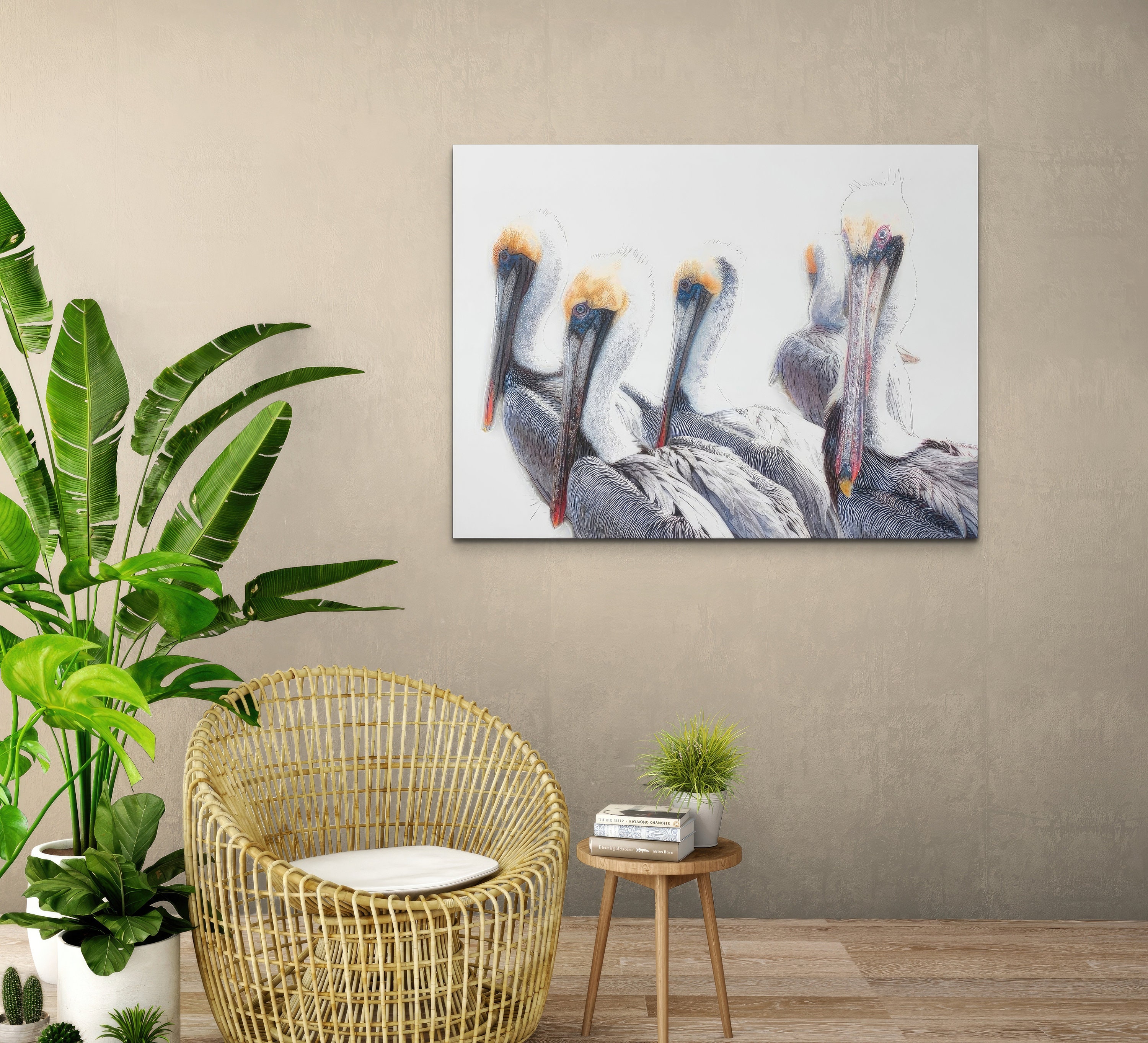 Pelican Wall Art, Home Canvas Print, Beach Decor, Gifts, Zen Den, Ocean ...