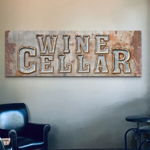 Rustic Wine Cellar Sign, Wine Bar Wall Art Decor, Winery Decoration ...